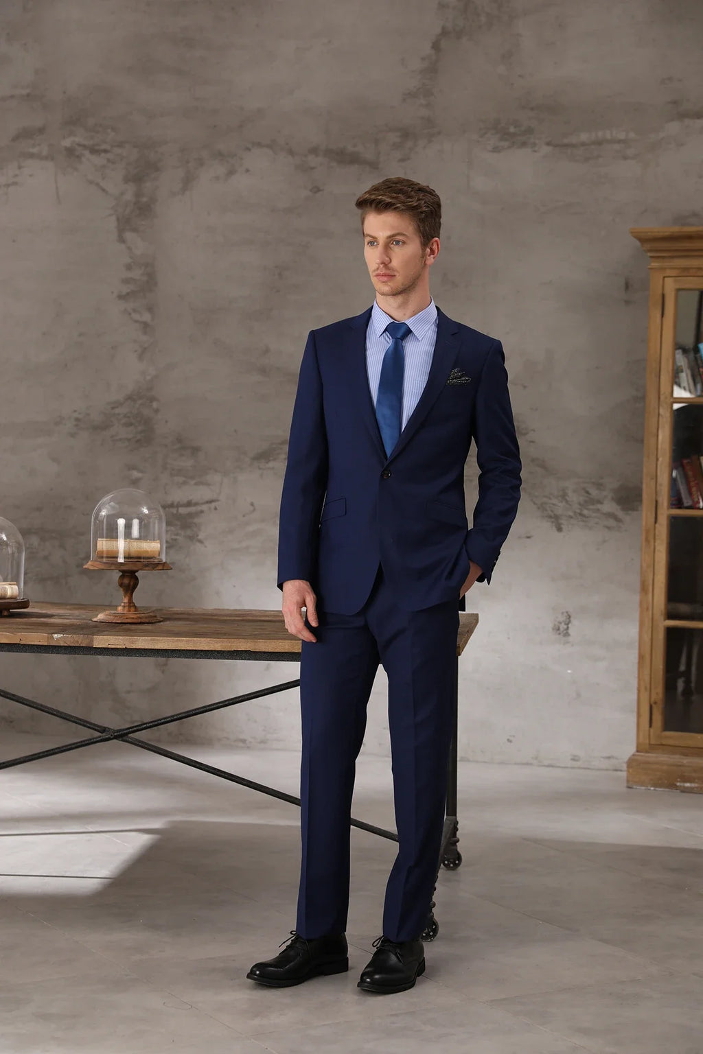 Tailor Shop Tailor Made High Quality Wool Cashmere Dark Blue Corporat ...