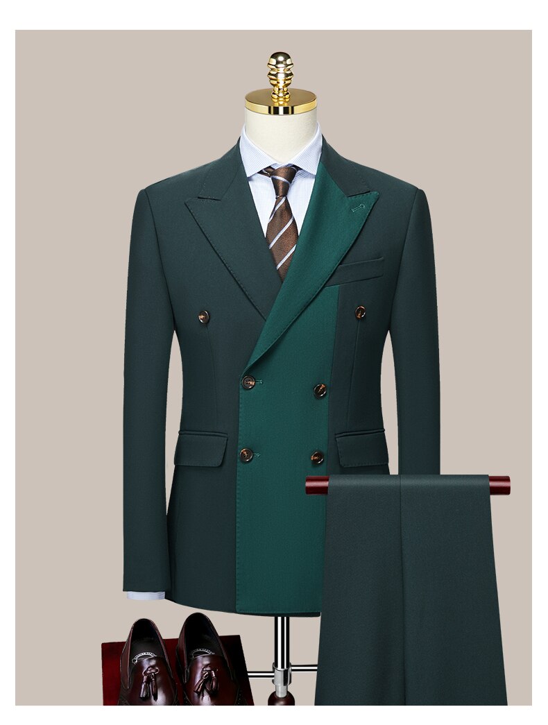 tailor shop men's British style groom wedding suit slim fit business ...
